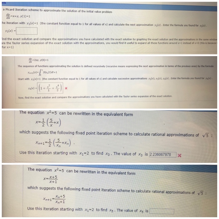 Solved A Picard Iteration Scheme To Approximate The Solution