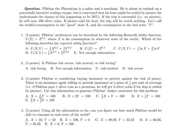 Solved Question. Phlebas the Phoenician is a sailor and a | Chegg.com