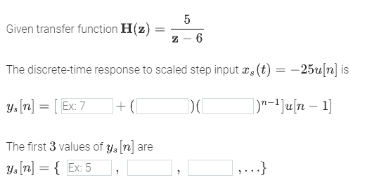 Solved Given transfer function H(z)=z−65 The discrete-time | Chegg.com