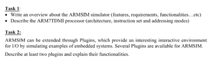 Solved Write an overview about the ARMSIM simulator | Chegg.com