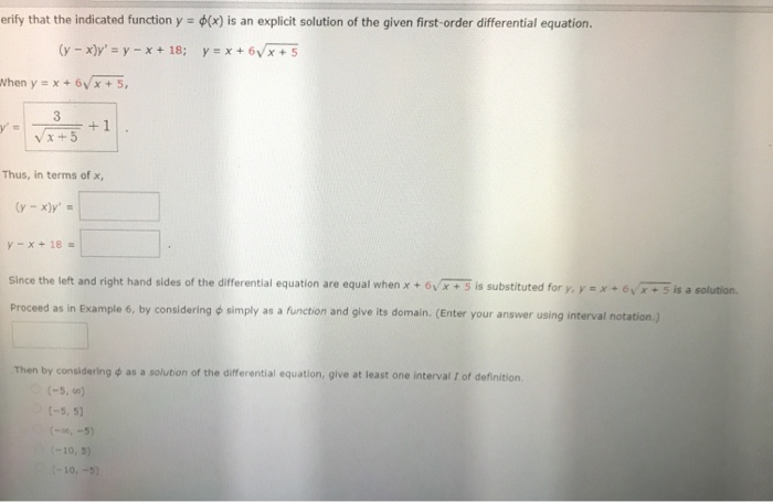 Solved Erify That The Indicated Function Y φ X Is An