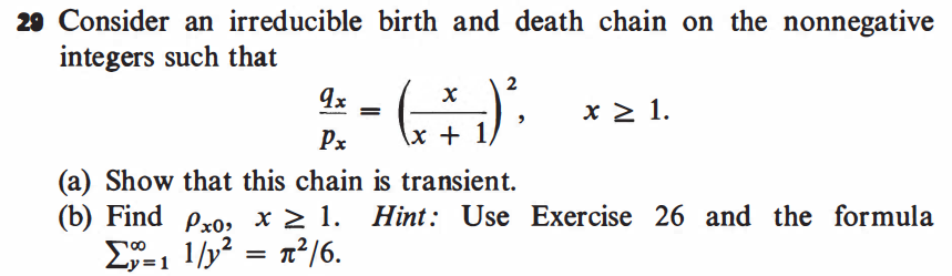 Solved 29 Consider an irreducible birth and death chain on | Chegg.com