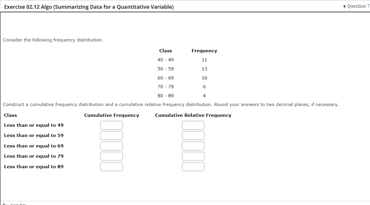 Solved Exercise 02.12 Algo (Summarizing Data for a | Chegg.com Solved Exercise 02.12 Algo (Summarizing Data for a | Chegg.com