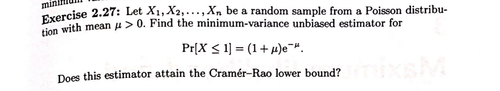 Solved minifuin 2.27: Let Xi, X2,..., Xn be a random sample | Chegg.com