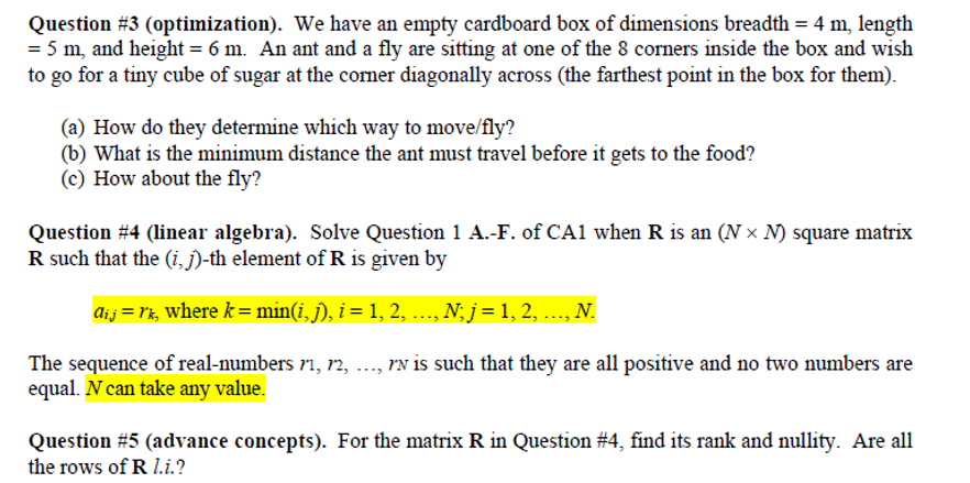 Solved Question #3 (optimization). We have an empty | Chegg.com
