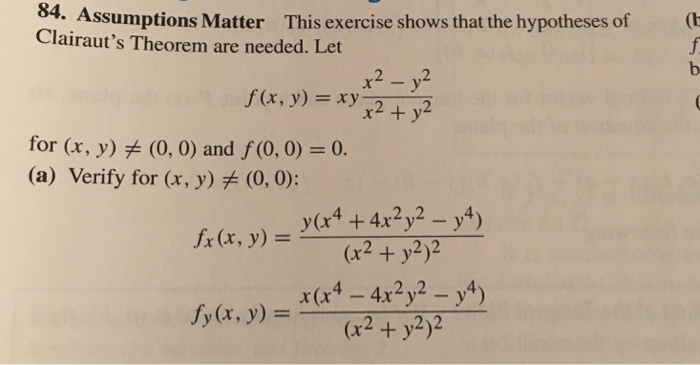 Solved This exercise shows that the hypotheses of Clairaut's | Chegg.com