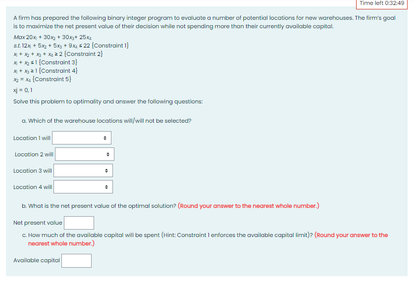 Solved A firm has prepared the following binary integer | Chegg.com