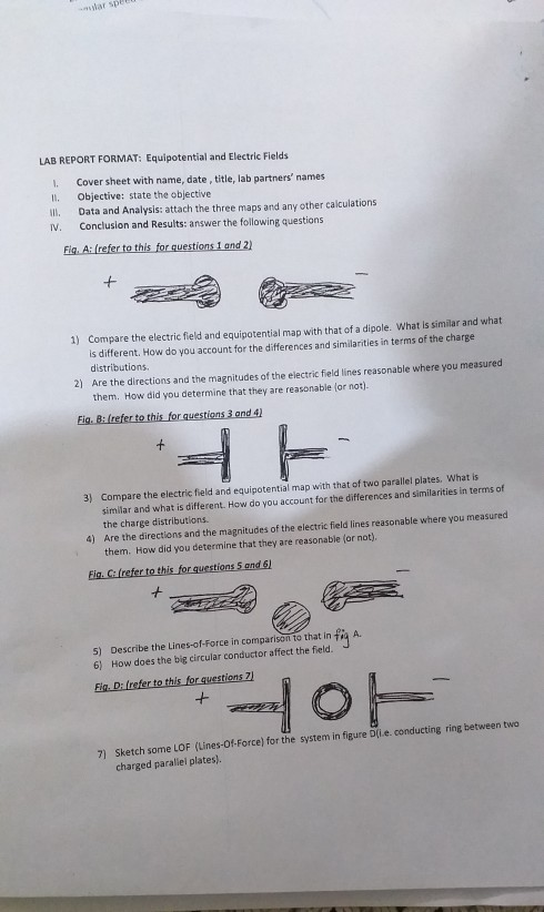 Solved lar LAB REPORT FORMAT: Equipotential and Electric | Chegg.com