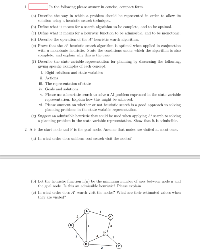Solved In the following please answer in concise, compact | Chegg.com