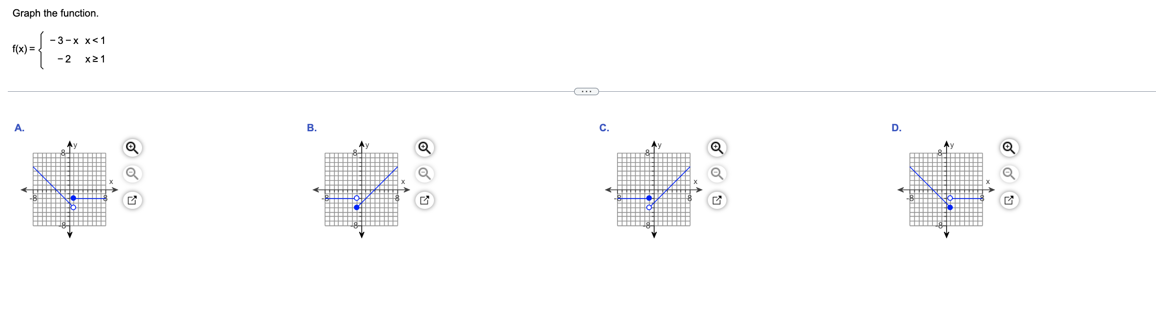 Solved Graph the function. f(x)={−3−x−2x