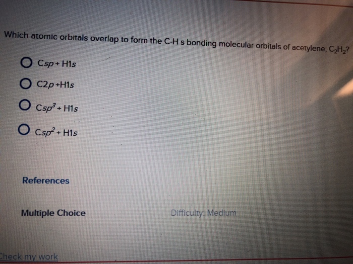 Solved Which Atomic Orbitals Overlap To Form The C H S