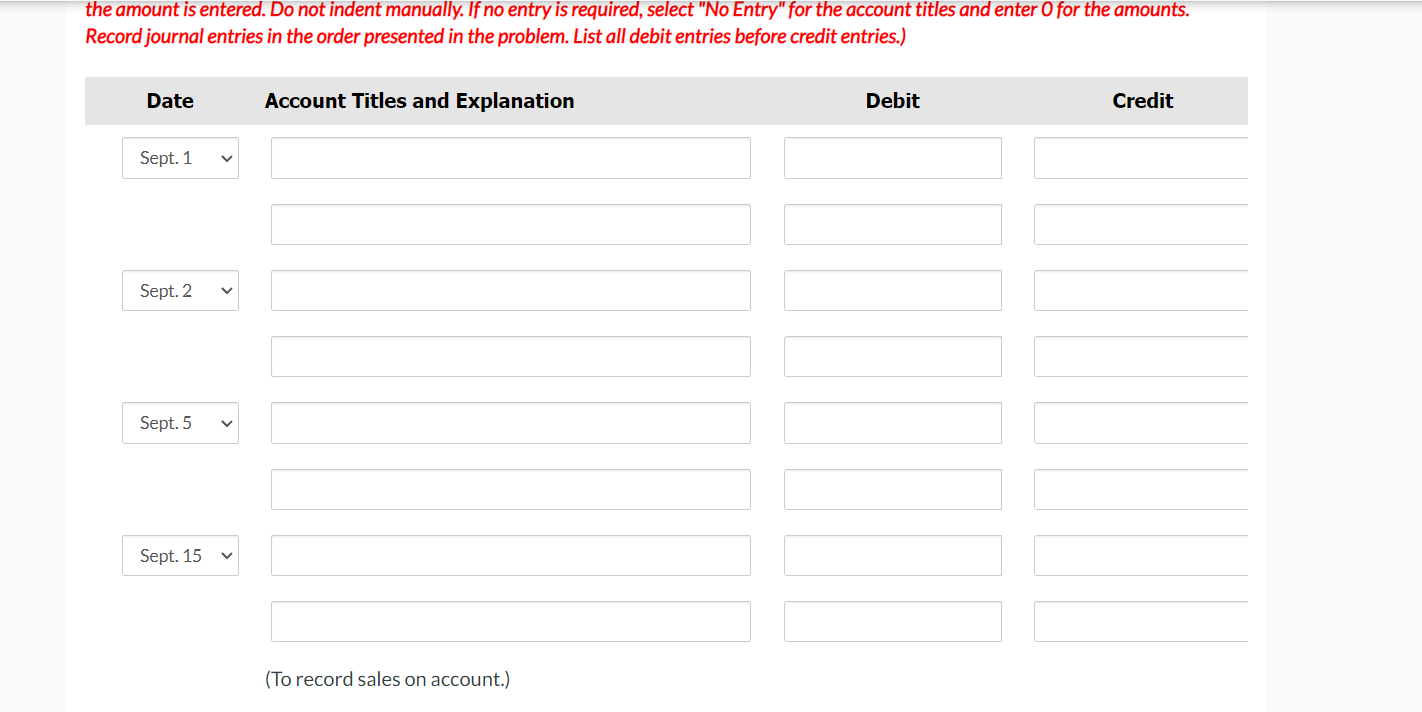 Solved the amount is entered. Do not indent manually. If no | Chegg.com