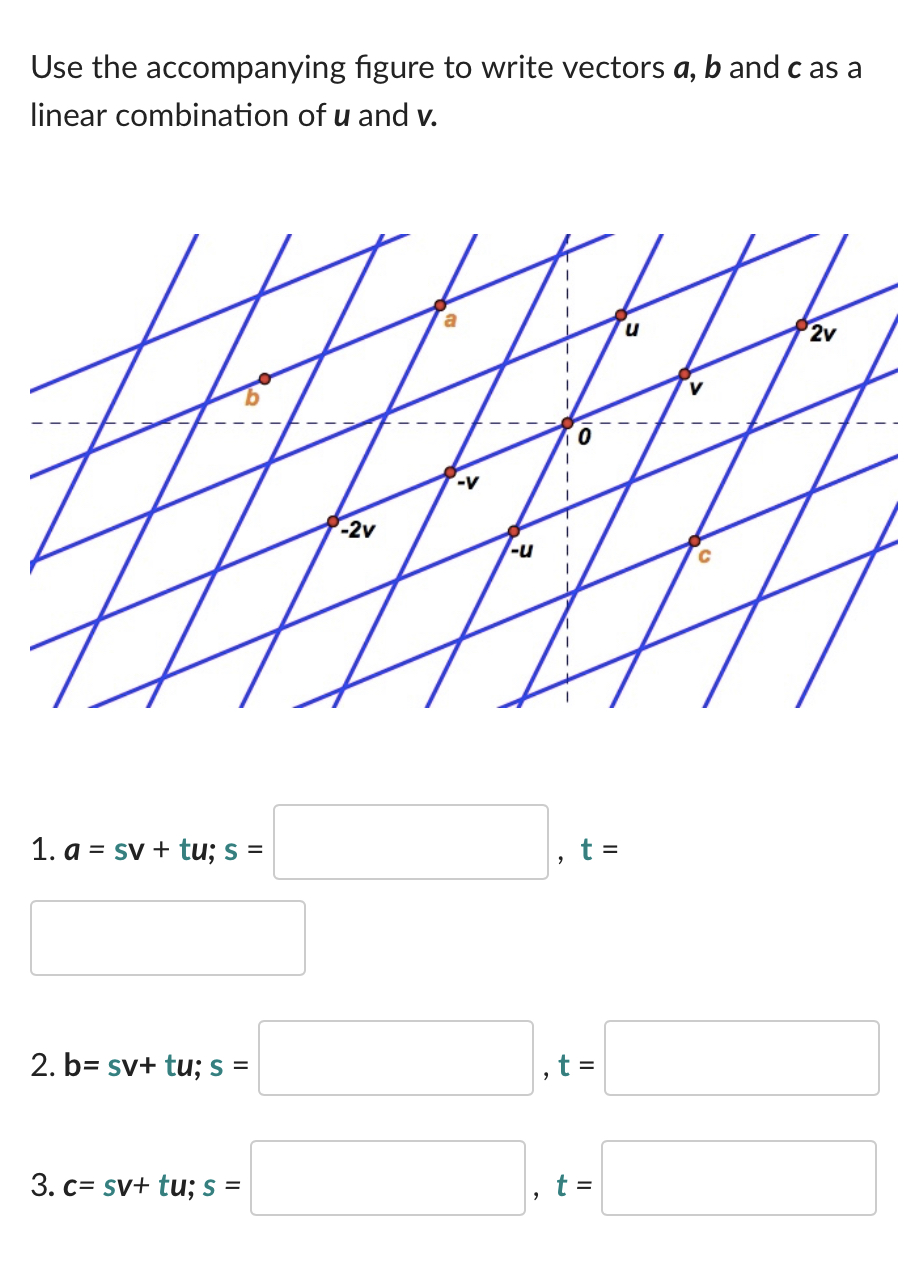 Use the accompanying figure to write vectors \\( | Chegg.com