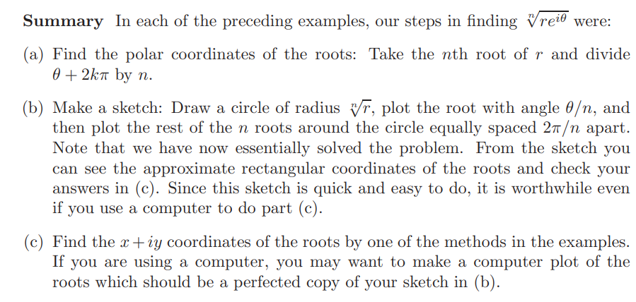 Solved Summary In each of the preceding examples, our steps | Chegg.com