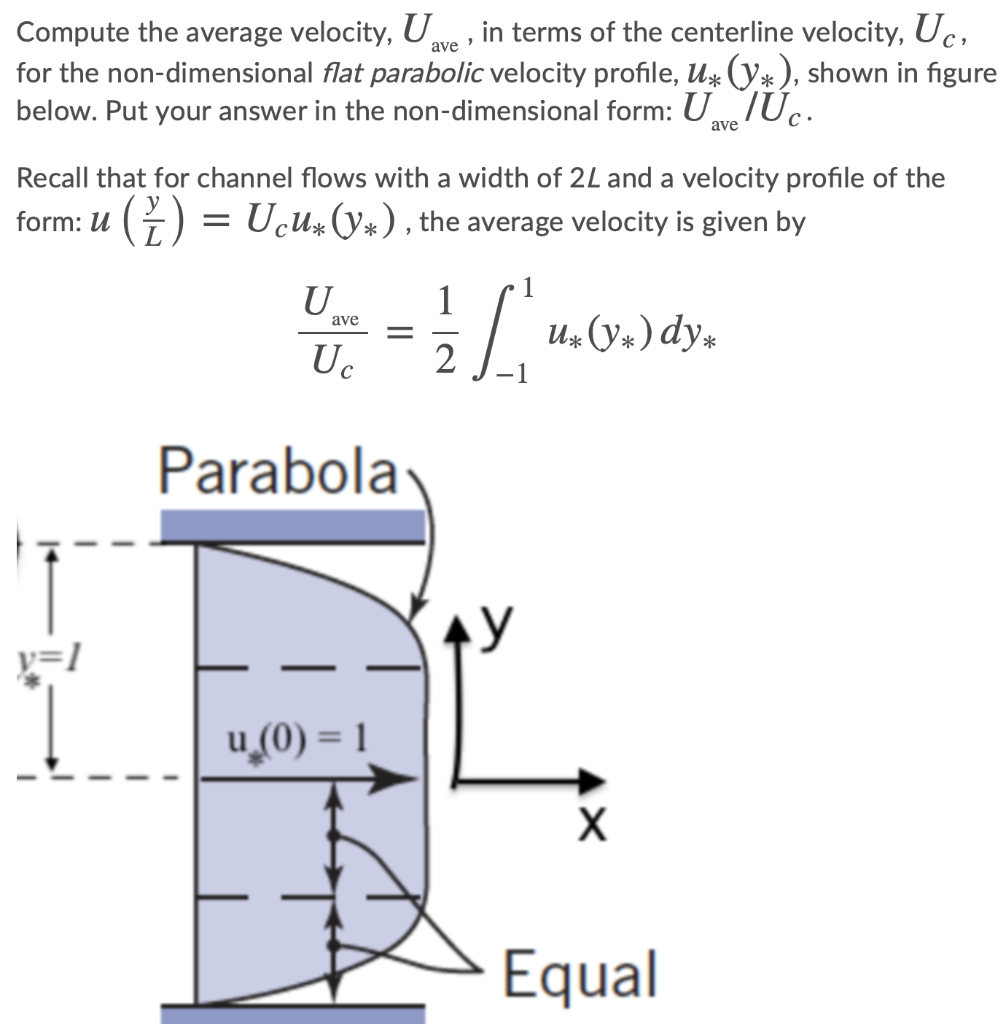 Solved ave' Compute the average velocity, U. in terms of the | Chegg.com
