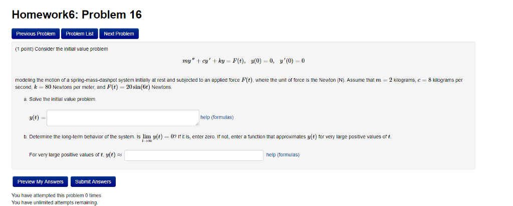 Solved Homework6: Problem 16 Previous ProblemProblem | Chegg.com Solved Homework6: Problem 16 Previous ProblemProblem | Chegg.com