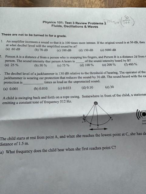 Solved Physics 101: Test 3 Review Problems 211010(100S0) | Chegg.com