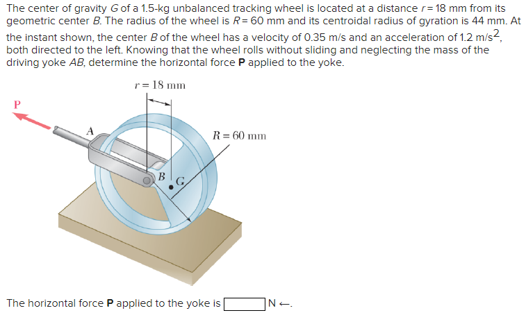 Solved The center of gravity G of a 1.5−kg unbalanced | Chegg.com