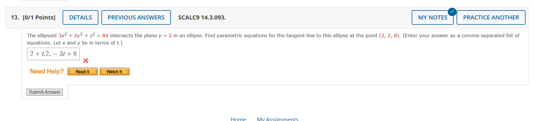 Solved 3. [0/1 Points] SCALC9 14.3.093. equations. Let x and | Chegg.com