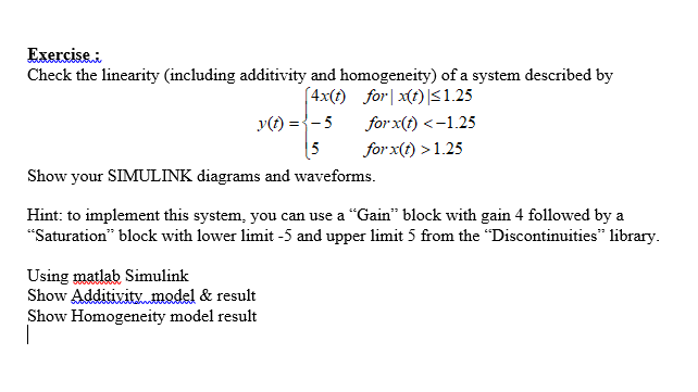 Solved Exercises Check the linearity (including additivity | Chegg.com