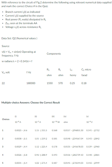 Solved FIG. 2With reference to the circuit of Fig. 2 | Chegg.com