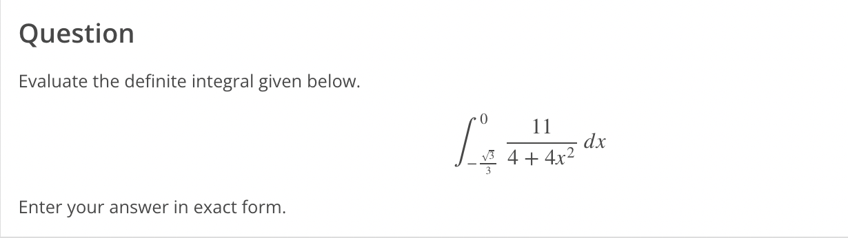 Solved Evaluate the definite integral given below. | Chegg.com