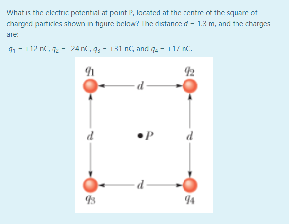 Solved What is the electric potential at point P, located at | Chegg.com