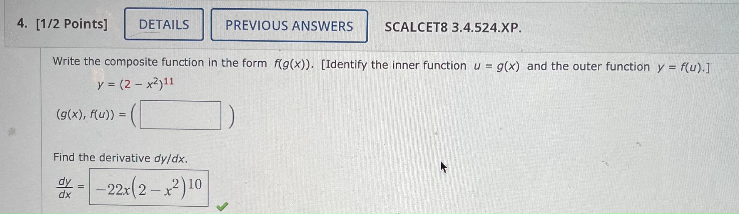 Solved 3. [1/2 Points] DETAILS PREVIOUS ANSWERS SCALCET8 | Chegg.com
