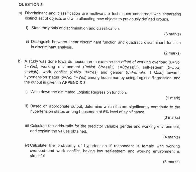 Solved a) Discriminant and classification are multivariate | Chegg.com