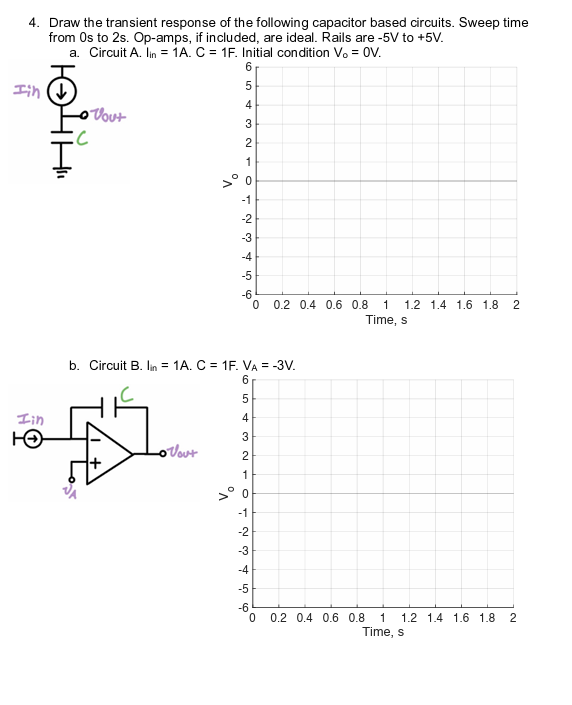 Solved Draw the transient response of the following | Chegg.com