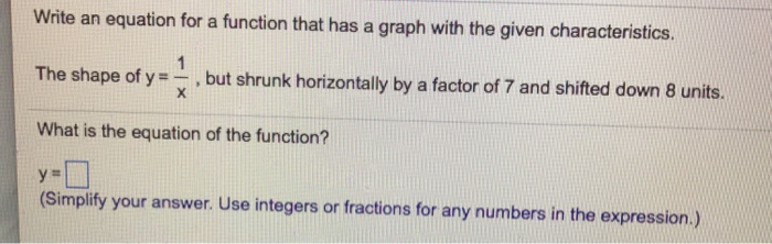 Solved Write an equation for a function that has a graph | Chegg.com