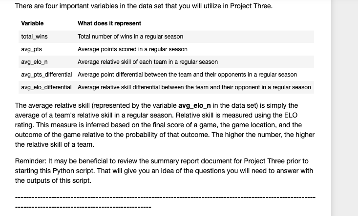 Solved There are four important variables in the data set | Chegg.com