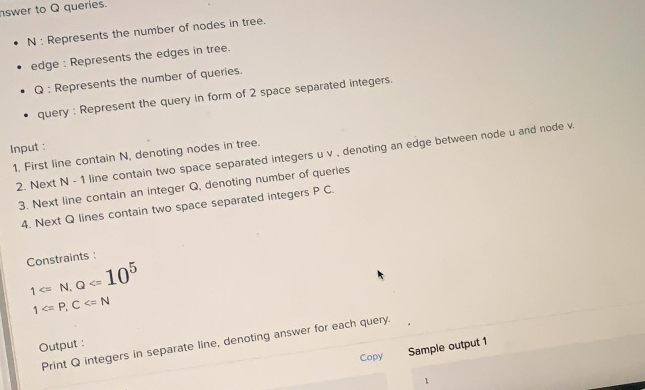 Solved Tree Relation Given a Tree with N nodes rooted at | Chegg.com