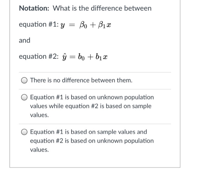 Solved Notation: What is the difference between equation # | Chegg.com