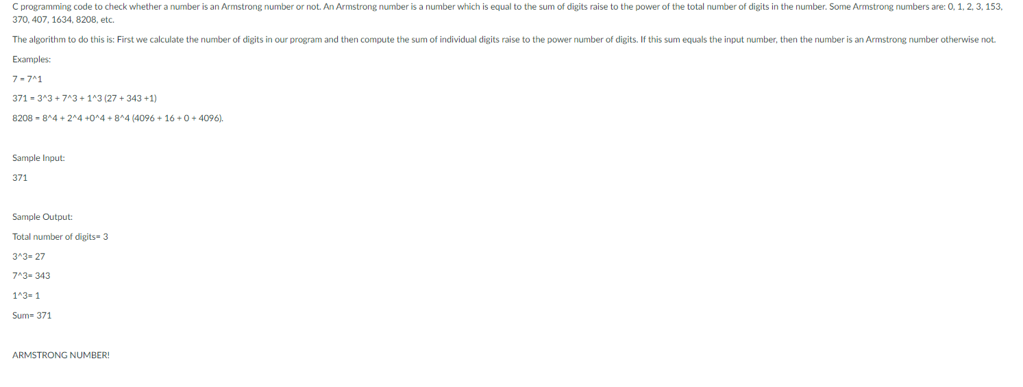 Solved C programming code to check whether a number is an | Chegg.com
