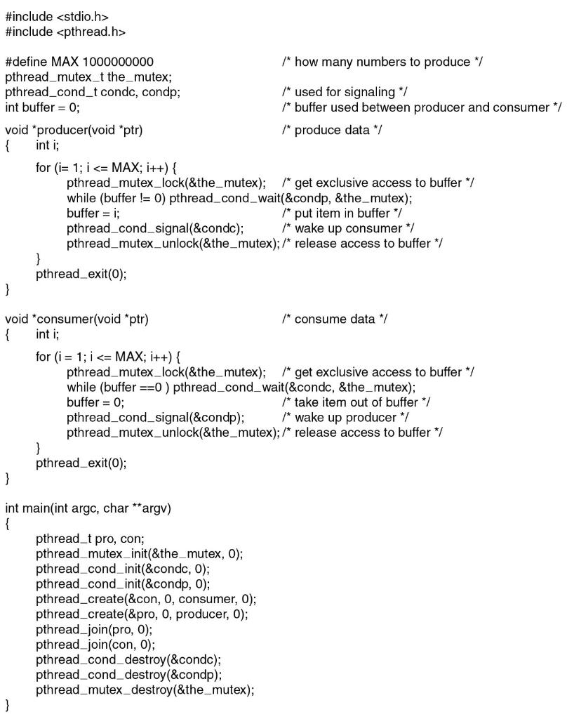 Solved Producer-Consumer Problem: Implement a variation of | Chegg.com