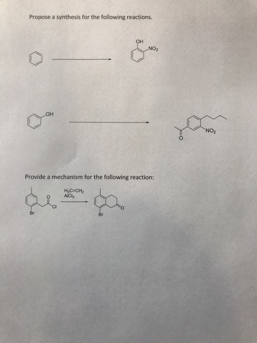 Solved Propose a synthesis for the following reactions. OH | Chegg.com