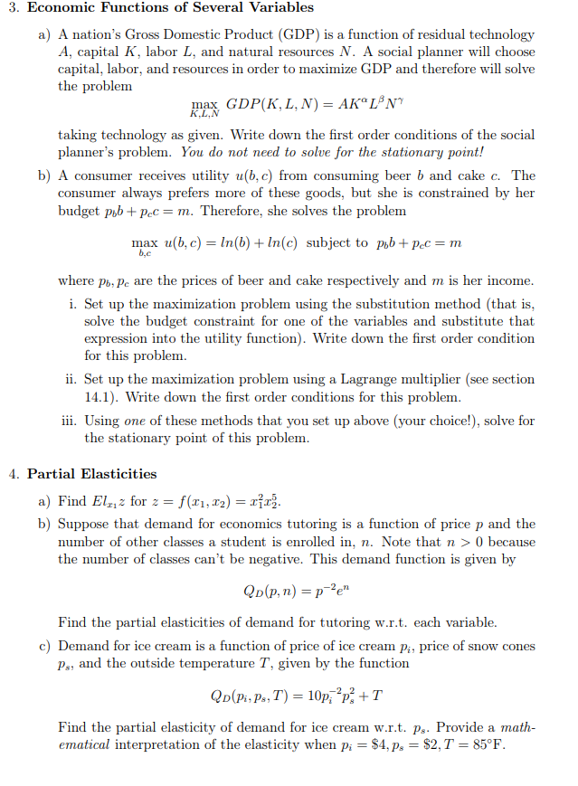 Solved 1. Partial Derivatives for Functions of 2 Variables | Chegg.com