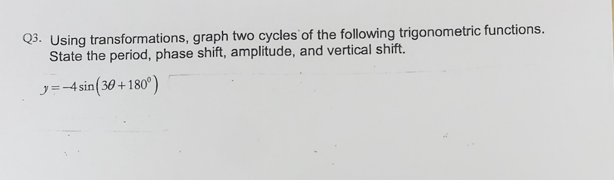 Solved 23. Using transformations, graph two cycles of the | Chegg.com