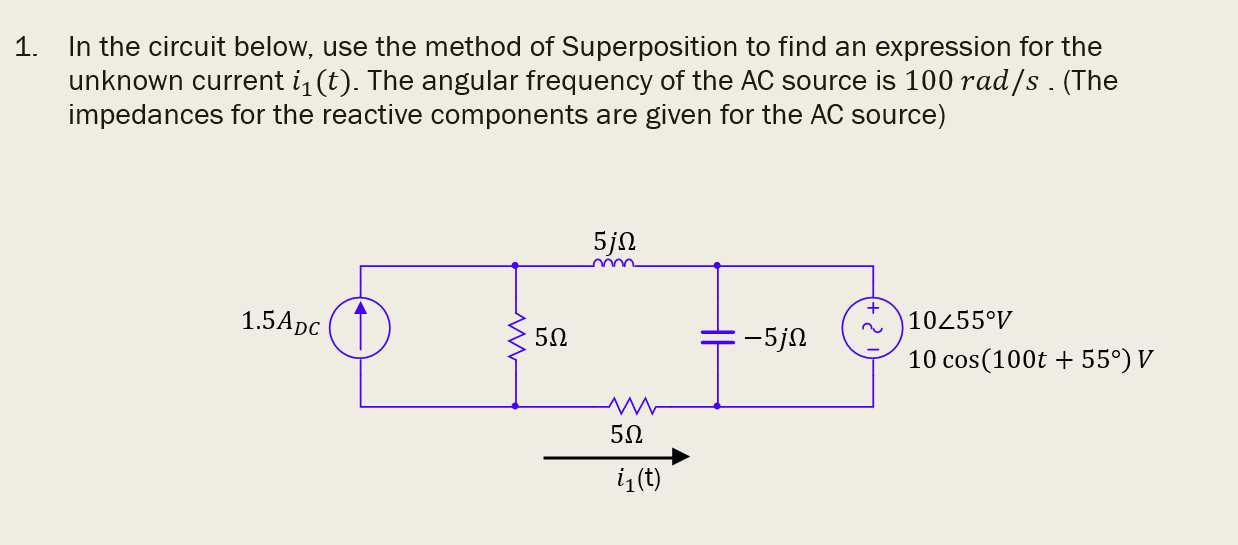 Solved In the circuit below, use the method of Superposition | Chegg.com