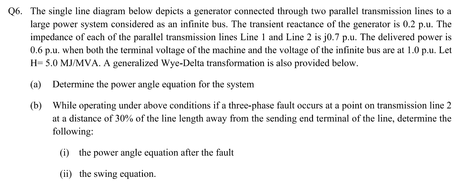 Solved Q6. ﻿The single line diagram below depicts a | Chegg.com