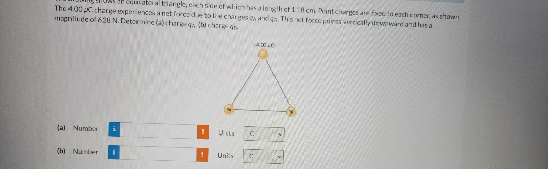 Solved The 4.00μC charge experiences a net for, each side of | Chegg.com