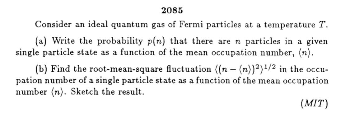 Solved Consider an ideal quantum gas of Fermi particles at a | Chegg.com