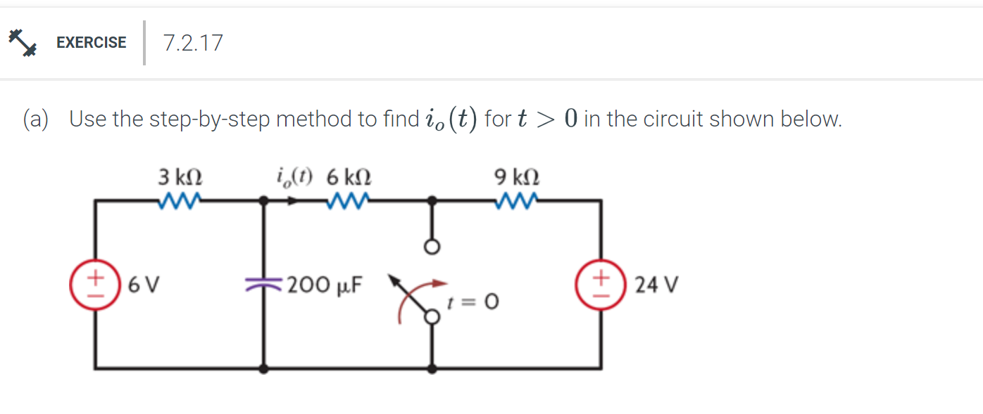 Solved a) Use the step-by-step method to find io(t) for t>0 | Chegg.com