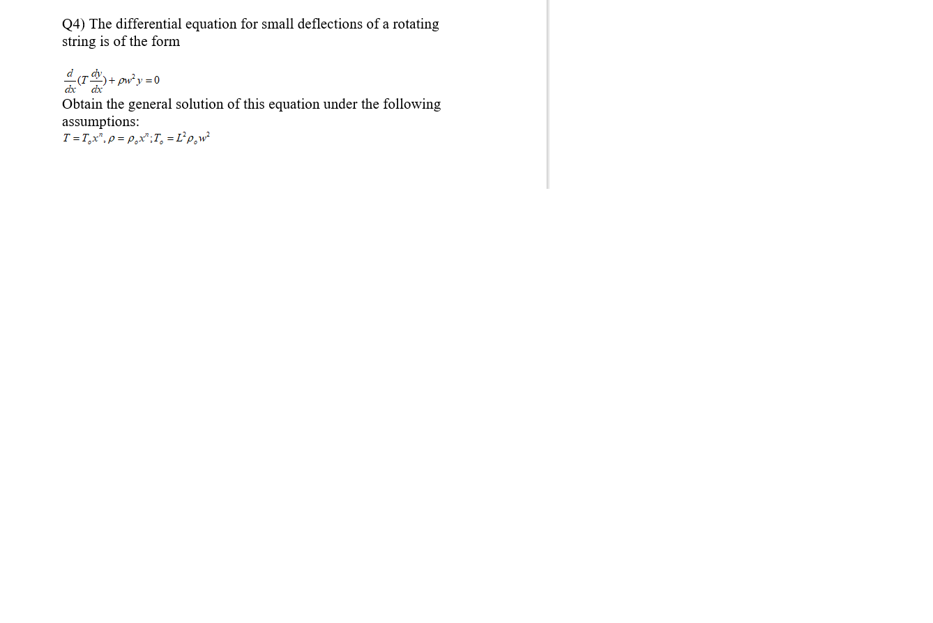 Solved Q4) The differential equation for small deflections | Chegg.com