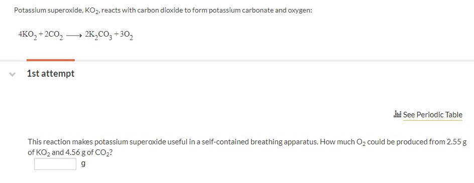 Solved Potassium superoxide, KO2, reacts with carbon dioxide | Chegg.com