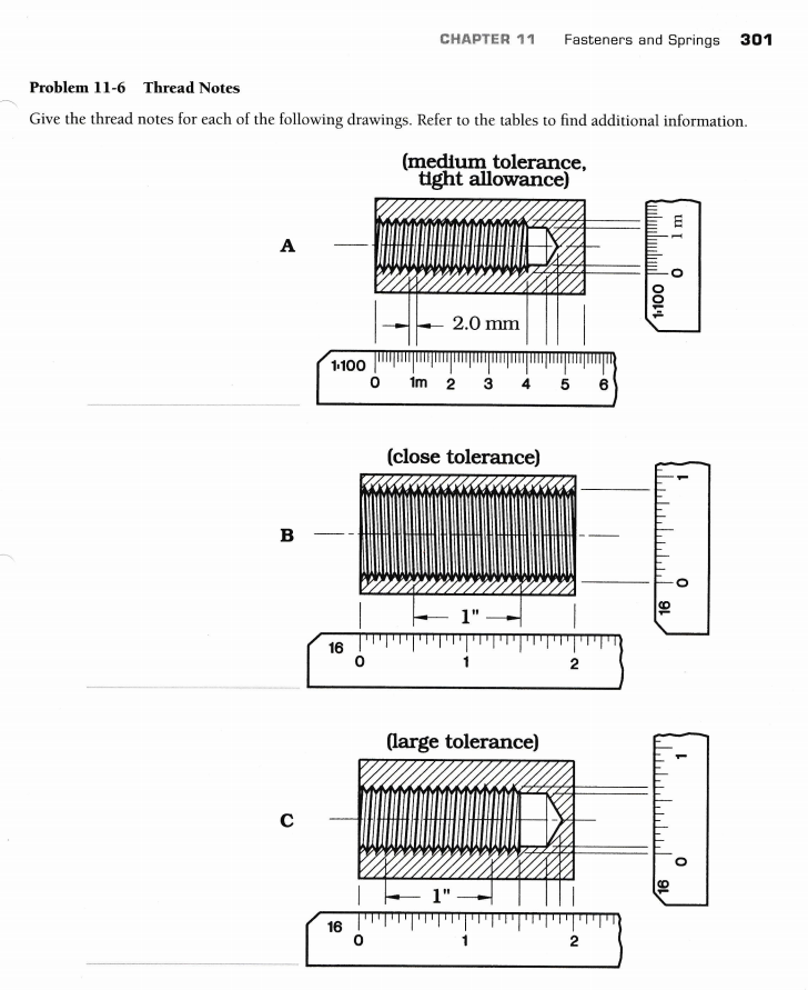 Solved CHAPTER 11 Fasteners and Springs 299 Problem 11-5 | Chegg.com