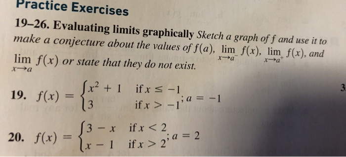 Solved Practice Exercises 19-26. Evaluating limits | Chegg.com