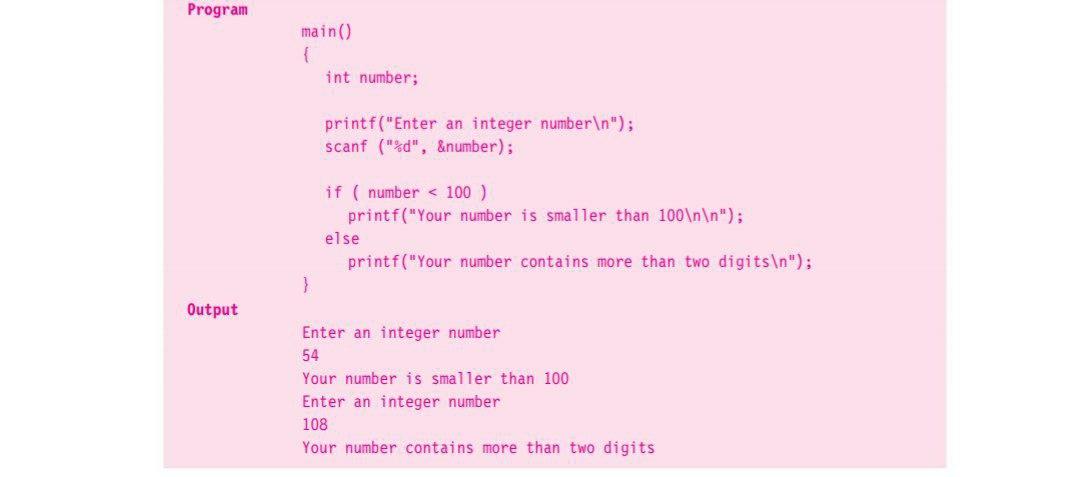 Solved Program main() { int number; printf("Enter an integer | Chegg.com