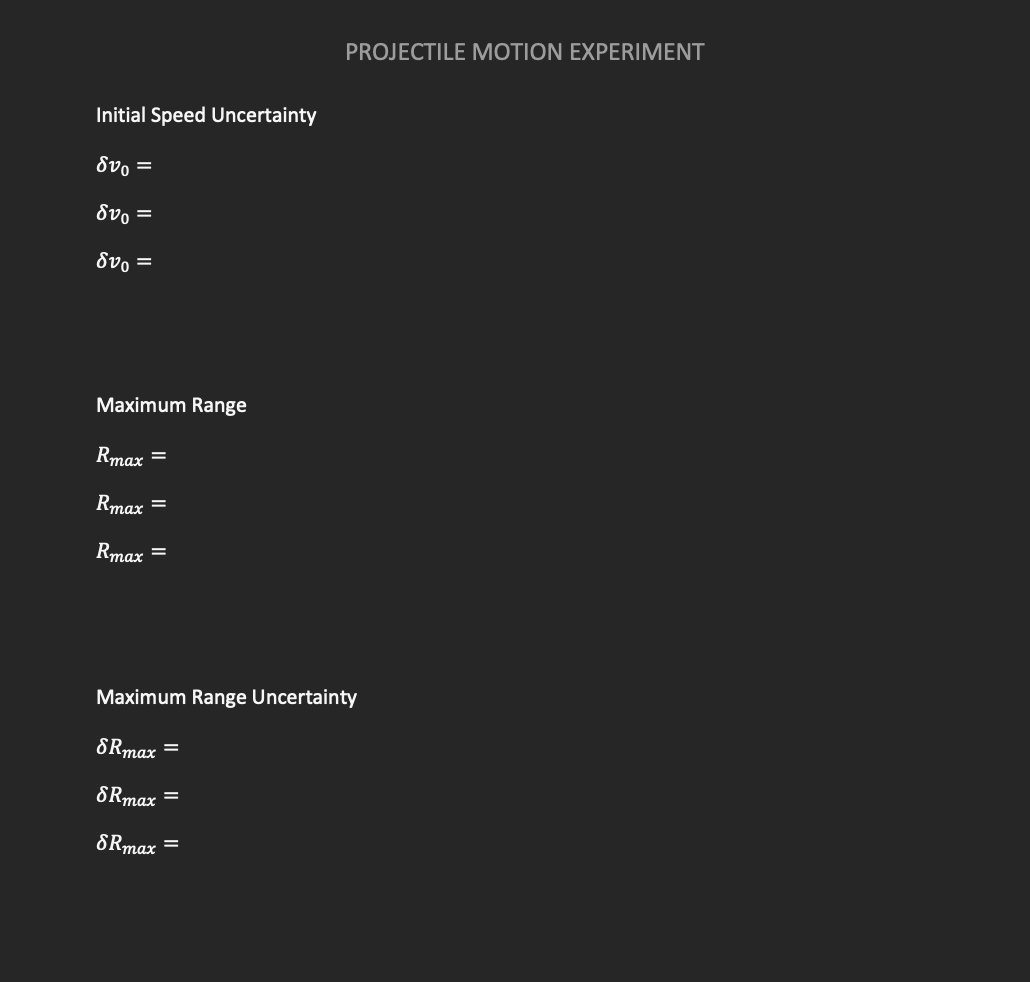 Solved Range UncertaintyPROJECTILE MOTION | Chegg.com